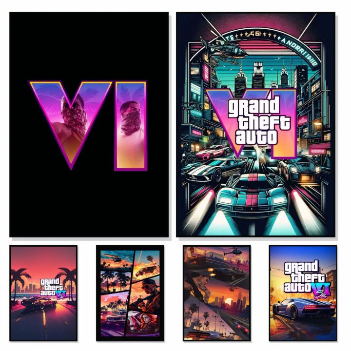 GTA 6 wall posters A3/A4 Size Framed wall posters for Home, Office ...