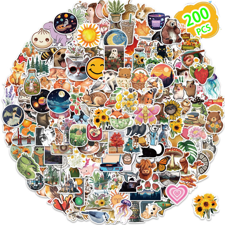 50/100/200Pcs Cute Water Bottle Sticker for Adults, Vinyl Waterproof ...