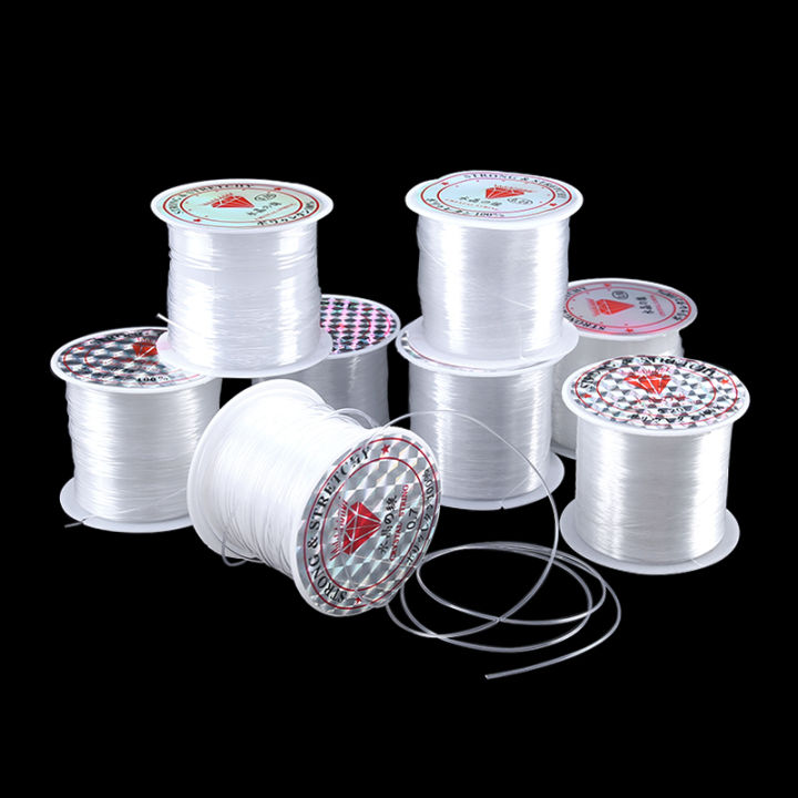 100M Plastic Crystal DIY Beading Fishing Line No Elastic Cord Rope For ...