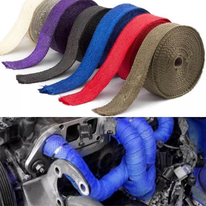 5cm*1/5/10/15m Fiberglass Exhaust Header Heat Wrap Universal Motorcycle ...
