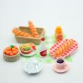 1Set Dollhouse Mini Breakfast Play Dim Sum Bread Jam Plate Model ...