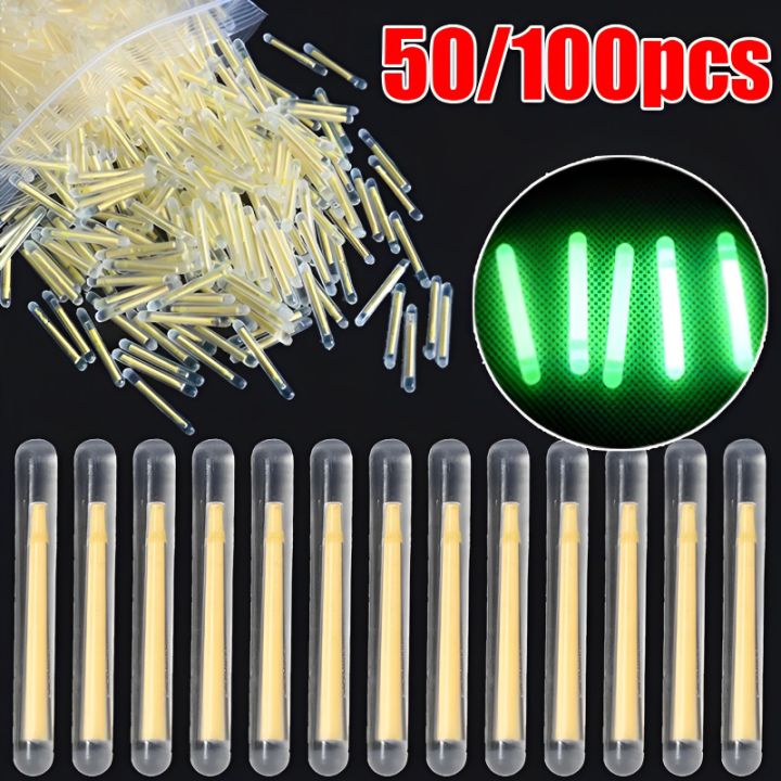 50/100PCS Fireflies Fluorescent Lightstick Light 4.5mm Fishing Float ...