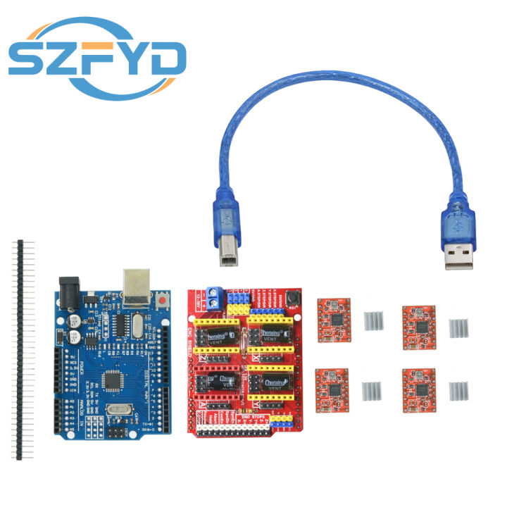 CNC Shield V3 Engraving Machine 3D Printer + 4pcs DRV8825 Or A4988 Driver Expansion Board For ...