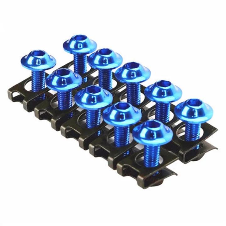 Blue 6mm Fairing Body Work Bolt Kit Screw Spire Speed Fastener Clip Nut ...