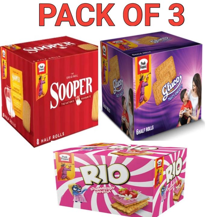 Pack Of 3 Gluco Super Rio Biscuits | Daraz.pk