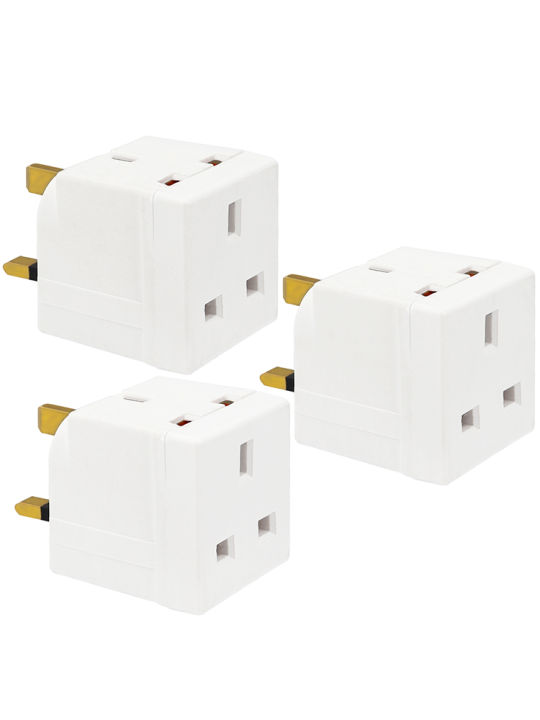 2 Way Double Plug Adaptor - Multi Plugs Extension Sockets Adapter - UK ...