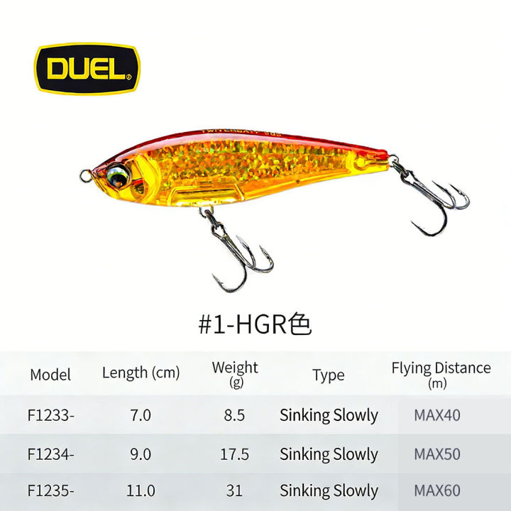 DUEL Japan L-BLUE TWITCHBAIT Slow Sinkin Hard Fishing Lure Glow ...