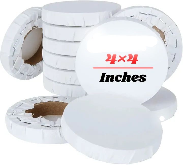 4x4 Inch ROUND Canvas 1 Piece – High-Quality Cotton Panels Perfect for ...
