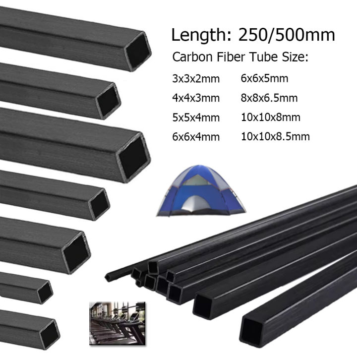 1/2/3Pcs Carbon Fiber Square Tube, 250mm/500mm Length, 3mm~10mm ...