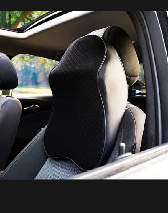 Leather car&chairs neck pillow 3D memory foam back Rest lumber cushion ...