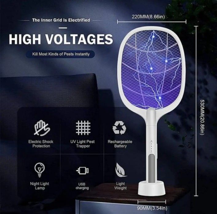 Rechargeable Insect/Mosquito Killer Bat with Standing Base | Daraz.com.np