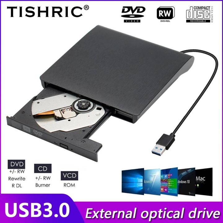 TISHRIC DVD External USB3.0 Reader POP-UP Mobile DVD-RW CD Player ...