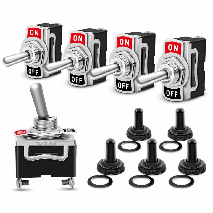 5Pcs Heavy Duty Car Boat Rocker Toggle Switch 250V 2Pin SPST ON/OFF ...