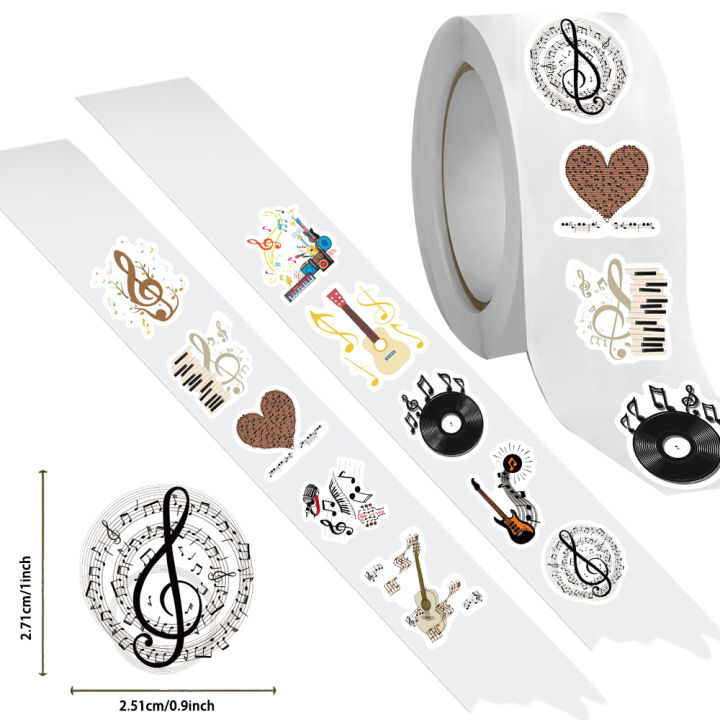 500Pcs/roll OSINE Music Vinyl Roll Stickers Orchestral Instrument ...