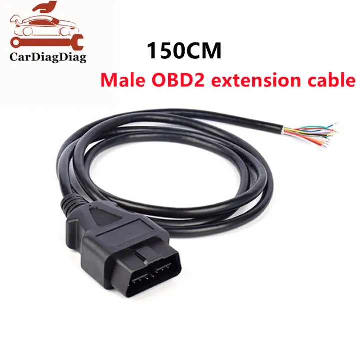 OBD2 16Pin Male Plug Connector For ELM327 Extension Adapter OBD Cable ...