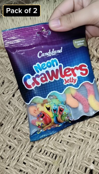 Neon Crawlers Jelly - Tangy & Sweet Gummy Worms - Vibrant Assorted ...