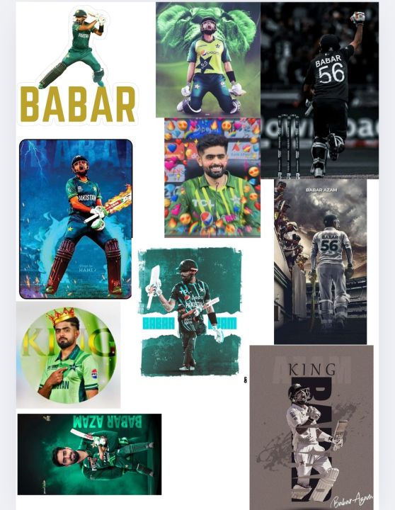 Babar Azam Stickers 10Pcs for mobile laptop DIY Skateboard Decals ...