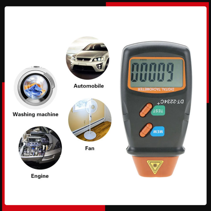 ‑2234C+ NOn Contact Digital LCD Laser Photo Tachometer Mini RPM Tester ...