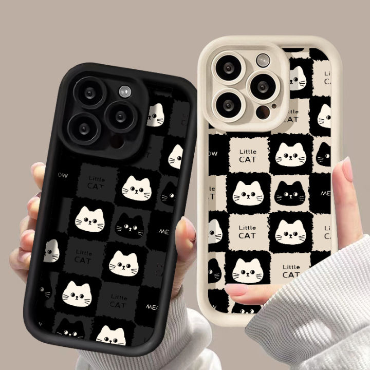 Soft TPU Cute Cat Painted Phone Case For iPhone 11 13 17 Pro Max 16 15 ...