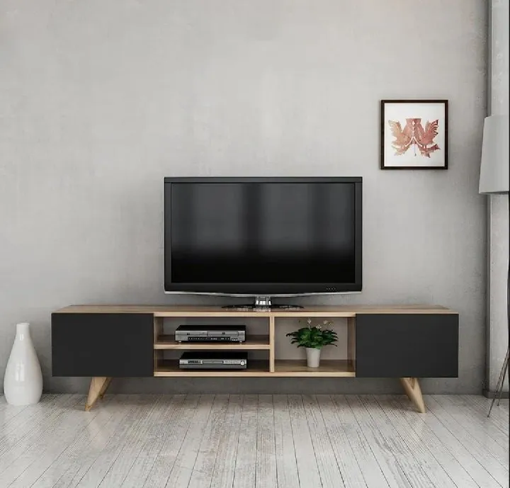 ARS Furniture Modern design LED TV console, with 2 2 storage cabinets ...