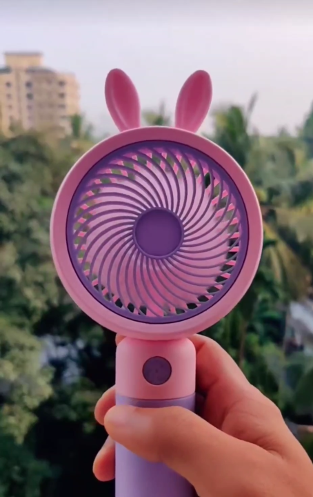 Cute Cartoon Mini Handheld Fan – USB Rechargeable Portable Fan with ...