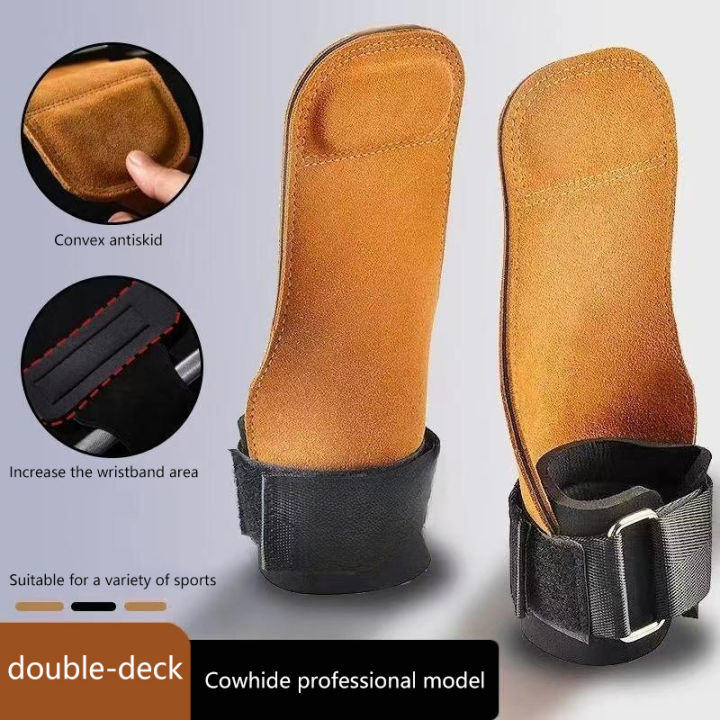 Gym Fitness Gloves with Wrist Straps for Men & Women; Double Layer PU ...