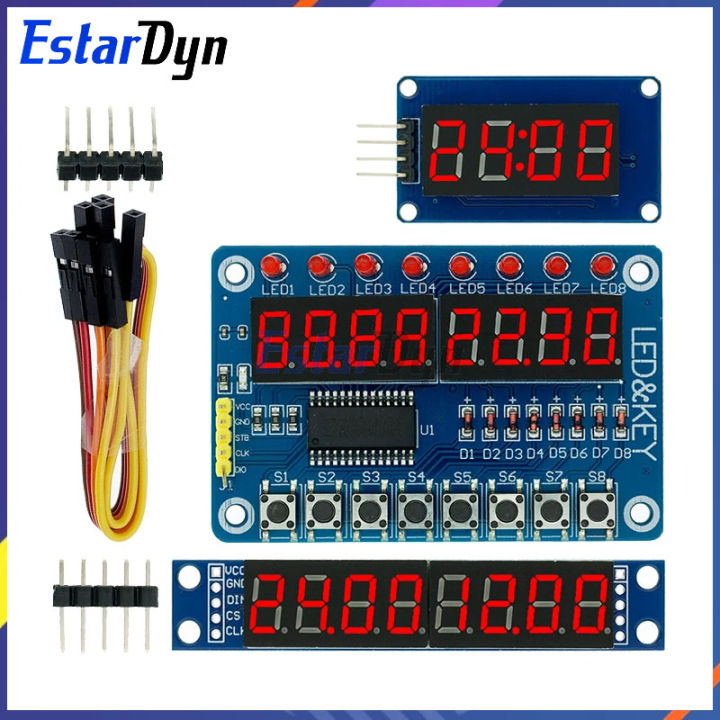 Estardyn TM1637 4 Bits/TM1638/MAX7219 8 bit Digital LED Display 7 Segment 0.36Inch Clock RED ...