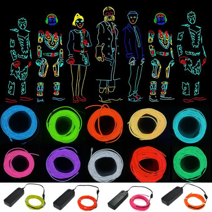 1M/3M/5M Neon Light Dance Party Decor Light DIY Costumes Neon LED lamp ...