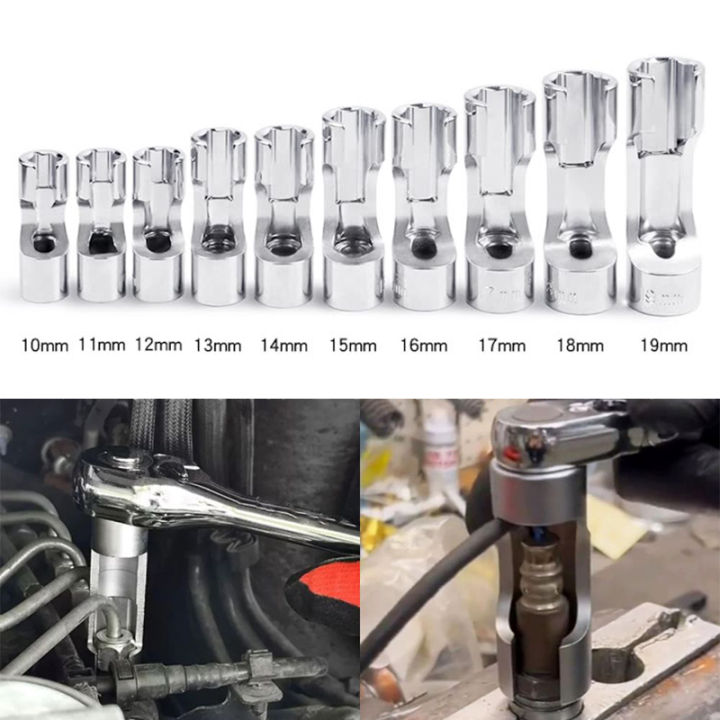 1PCS Diesel Injector Fuel Line Socket Wrench 10mm-19mm Open Oil Pipe ...