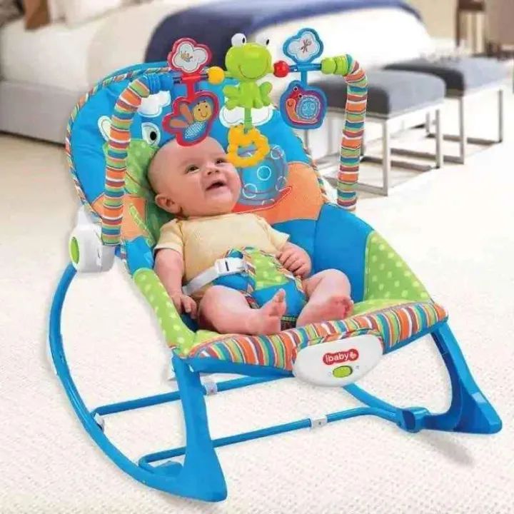 TiiBaby Infant to Toddler Rocker With Music And Vibration/ Baby Bouncer ...