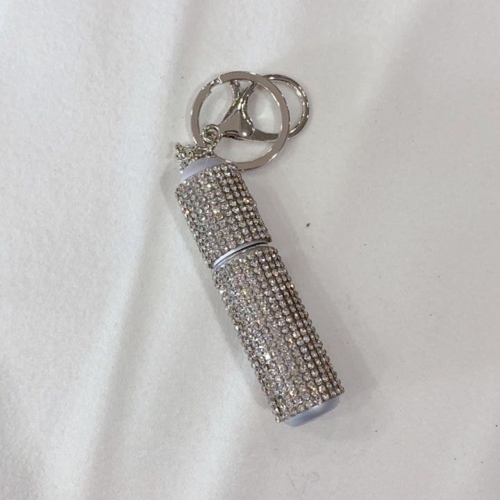 5ml Crystal Shiny Rhinestone Anti Wolf Spray Bottle Keychain Perfume ...