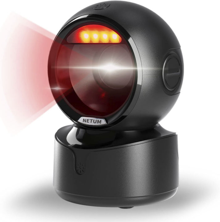 NETUM Desktop 2D QR Barcode Scanner, A5 Hands-Free Omnidirectional USB Big Barcode Reader 1D QR ...
