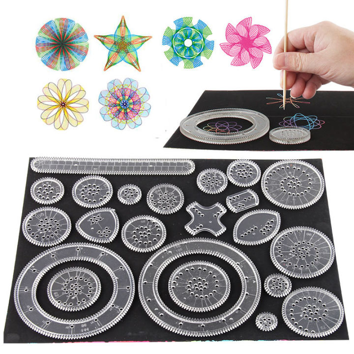 10-33pcs Spirograph Design Arts Craft Kit Classic Amazing Designs ...
