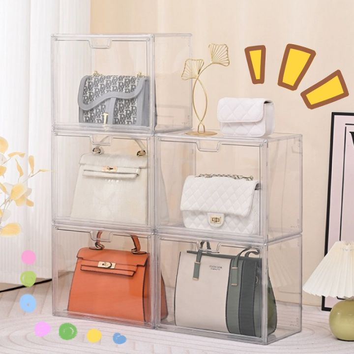 Home storage cabinet transparent box shoe rack bag display box dust ...