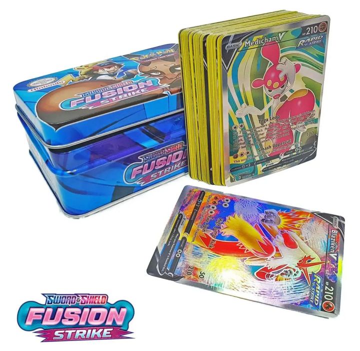 Pokemon 50 Cards Set With Metal Box For Kids | Daraz.pk