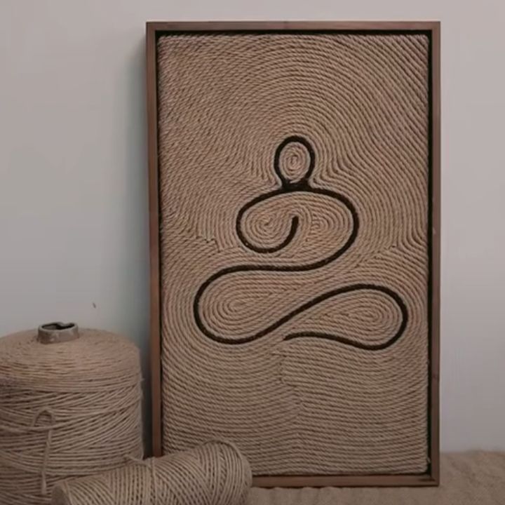 A4 Size Rope Art and Craft on Canvas Abstract Wall and Home Decor ...
