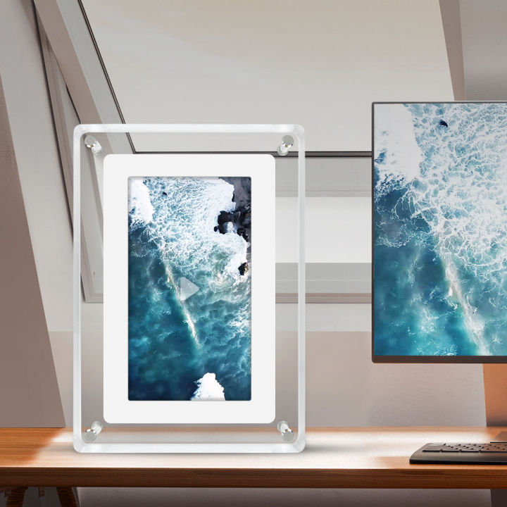 Acrylic Digital Photo Frame 7 Inch 1500mAh Battery Vertical Display IPS ...