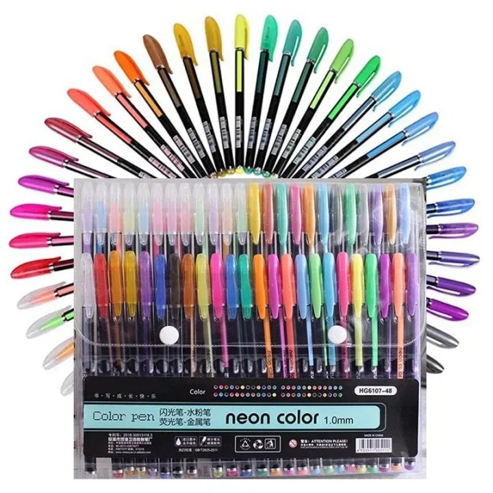 12Pcs Colors Gel Pens and Refills for School Office Coloring Book ...