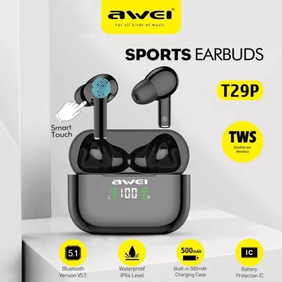 AWEI T29P Bluetooth 5.3 Wireless Earbuds for Driving, Gaming, Running ...