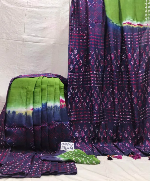 vegetable dai batik silk sharee | Daraz.com.bd