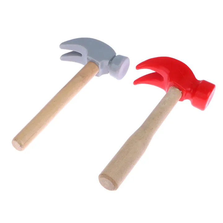 Children's simulation hammer wooden handle solid hammer toy beat repair ...