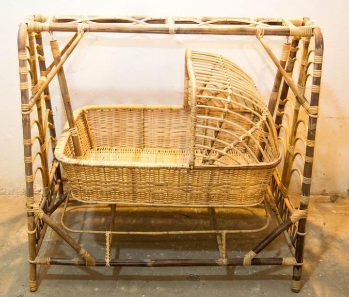Natural Cane Baby Cot and Baby Swing Bed | Daraz.pk