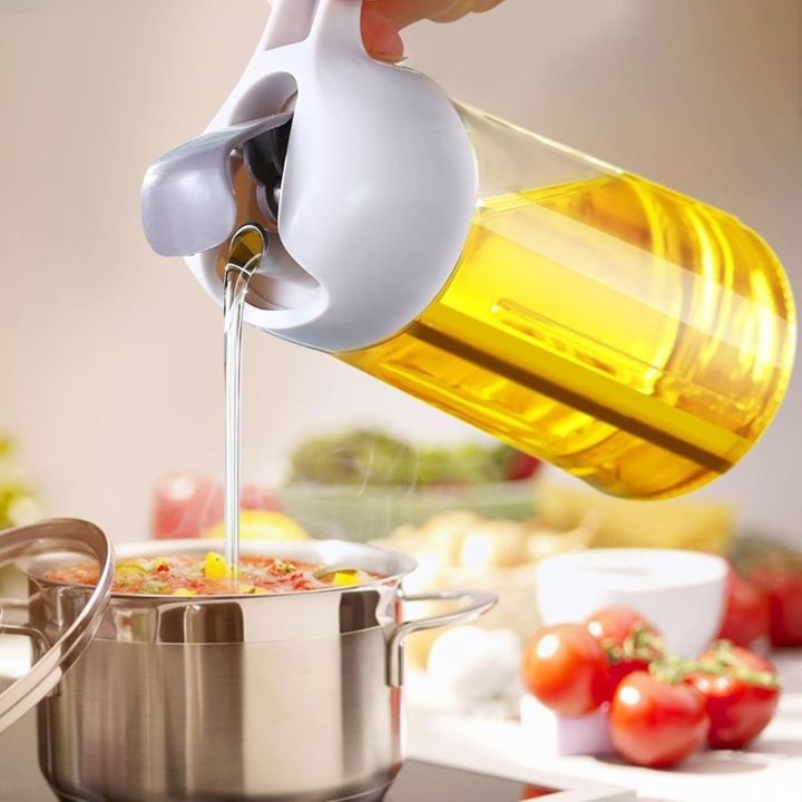 Glass Oil Dispenser Bottle-630ml Leakproof Condiment Container With ...