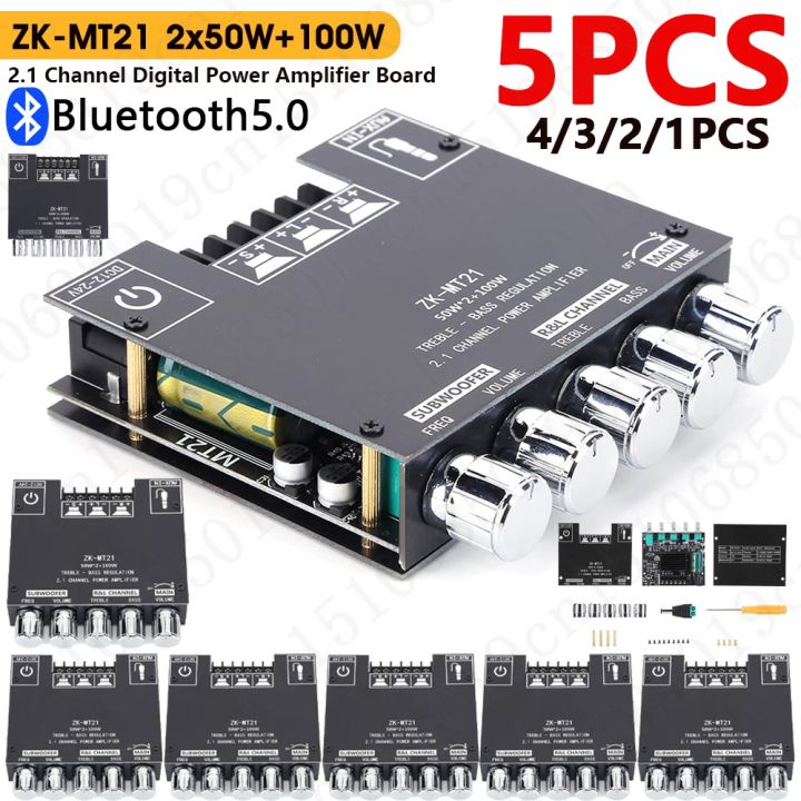 ZK-MT21 Digital Power Amplifier Board 2x50W+100W 2.1 Channel Subwoofer AUX 12V 24V Audio Stereo ...