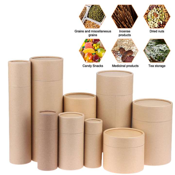 1Pcs Round Kraft Paperboard Tube Packaging Box Essential Oil Bottle ...
