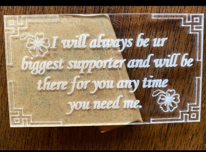 Laser Engraved Acrylic Card, Personalized Gift Plate, Custom Quote ...
