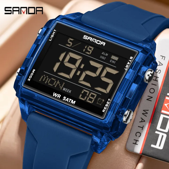 SANDA Brand Fashion LED Watch for Men Women Waterproof Luxury Digital ...