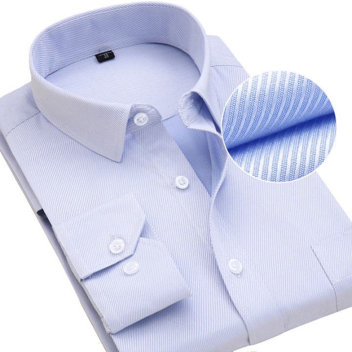 8XL Plus Size Men's Top Quality Dress Shirts Long Sleeve Slim Fit Solid ...