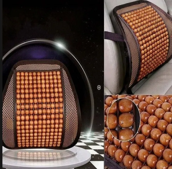 Luxury Wooden Bead Seat Back Lumbar Support Cushion For Car Office ...