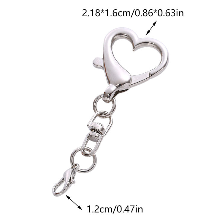 10Pcs Round Wire Open Ring Metal Key Holder Unique Alloy Heart Keyring Pendant Love Shaped Clasp ...